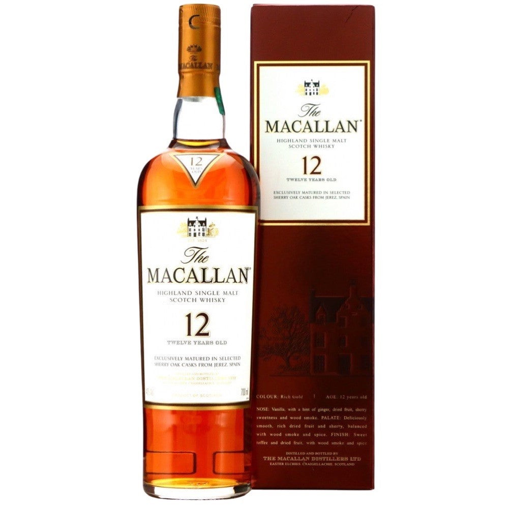 The Macallan 12 Year Old Sherry Oak Original Single Malt Scotch Whisky ...